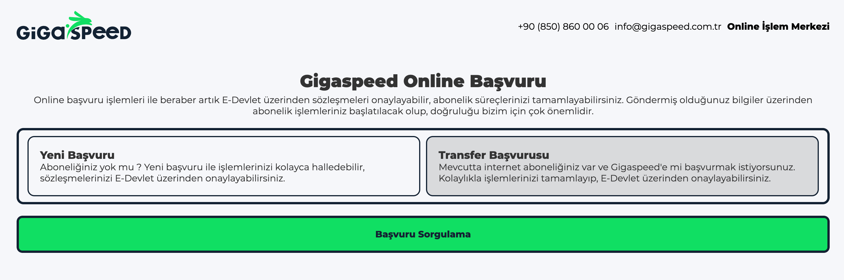 Gigaspeed Online Başvuru