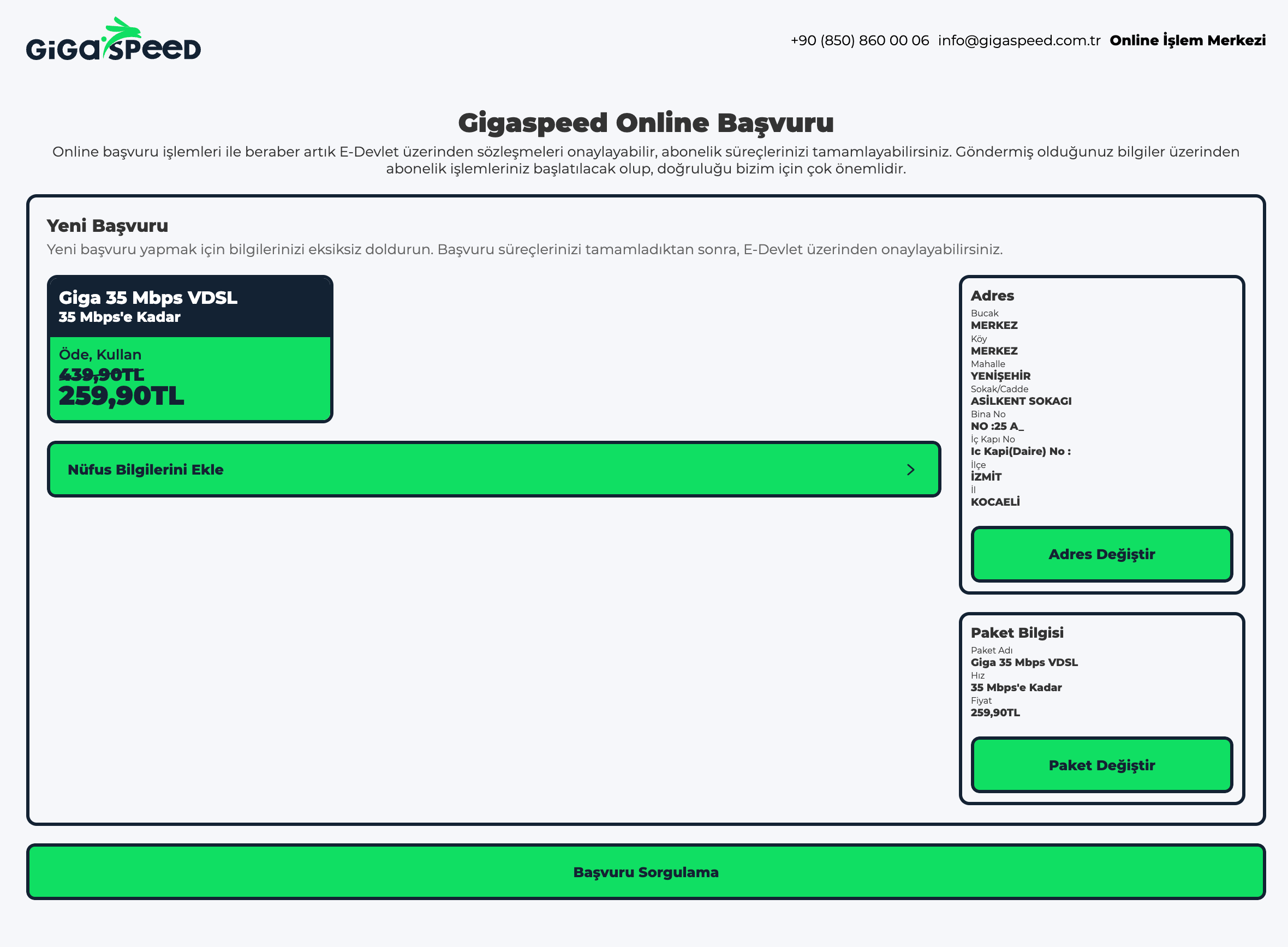 Gigaspeed Online Başvuru